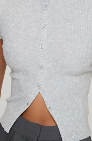 Princess Polly Suzu Short Sleeve Cardigan - Grey