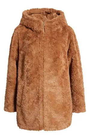 Sanctuary Textured Faux Fur Hooded Jacket
