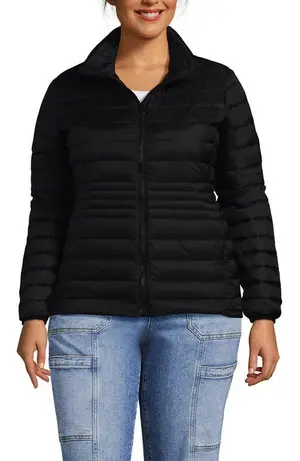 LANDS' END Wanderweight Ultralight Packable Down Jacket Black