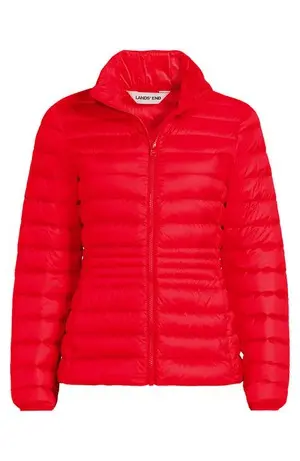 LANDS' END Wanderweight Ultralight Packable Down Jacket - Bright Cherry