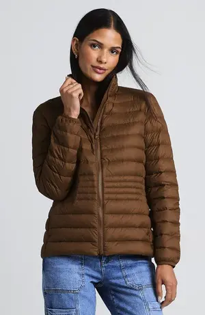 LANDS' END Wanderweight Ultralight Packable Down Jacket - Light Carob