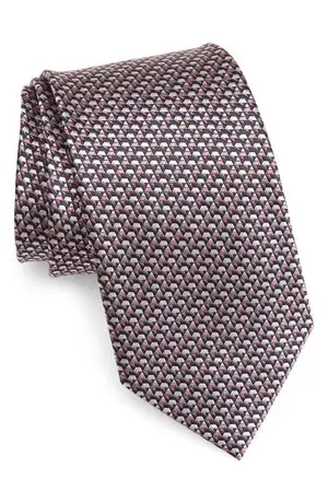 Zegna Small Triangle Silk Neck Tie - Pink