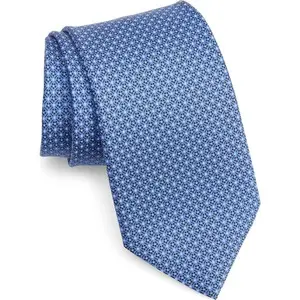 Zegna Micro Floral Silk Neck Tie - Blue