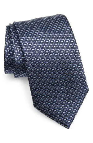 Zegna Patterned Silk Tie - Blue