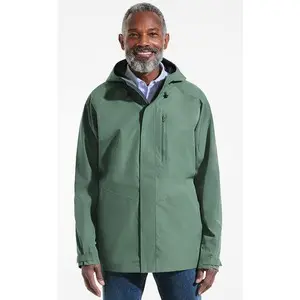 LANDS' END Waterproof Stretch Rain Jacket Eucalyptus