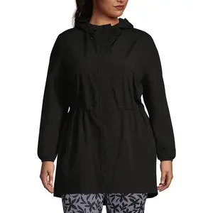 LANDS' END Squall Packable Waterproof Raincoat - Black