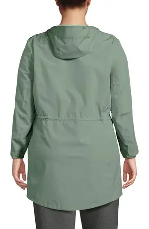 LANDS' END Squall Packable Waterproof Raincoat - Lily Pad Green
