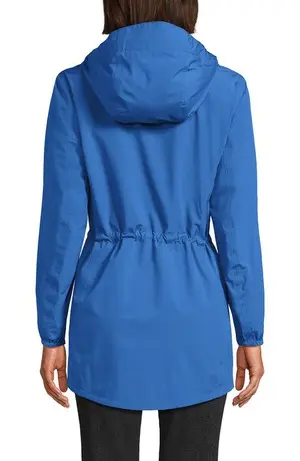 LANDS' END Squall Packable Waterproof Raincoat - Muted Cobalt Blue