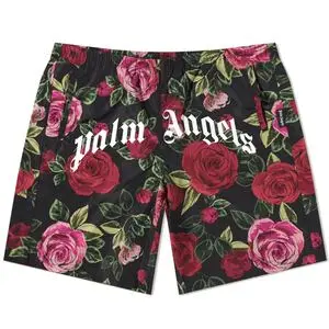 Palm Angels X End Allover Rose Swim Shorts - Red