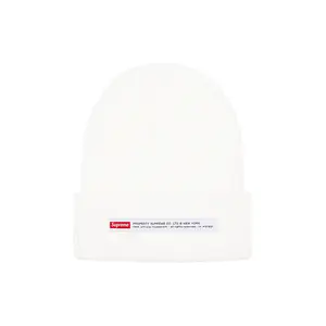 Supreme Property Label Beanie - White
