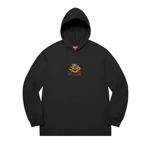 Supreme Dragon Hooded Long-sleeve Top - Black