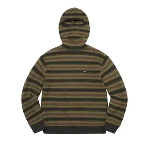 Supreme Small Box Striped Balaclava Turtleneck Sweater - Green