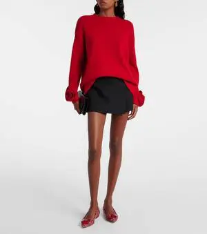 GIANVITO ROSSI Embellished Bouclé Ballet Flats