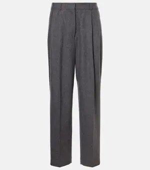 TOTEME Low-rise Wool-blend Flannel Straight Pants
