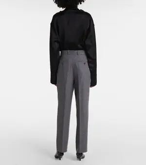 TOTEME Low-rise Wool-blend Flannel Straight Pants