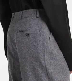 TOTEME Low-rise Wool-blend Flannel Straight Pants