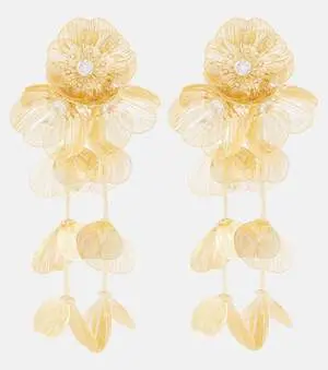 SELF-PORTRAIT Embellished -plated Clip-on Earrings - Gold