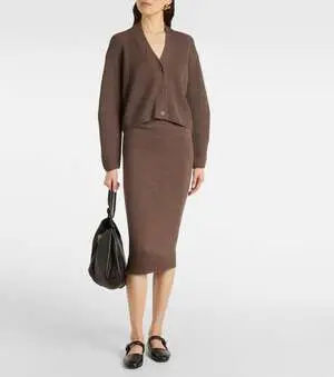 Max Mara Melk Virgin Wool Midi Skirt