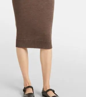 Max Mara Melk Virgin Wool Midi Skirt