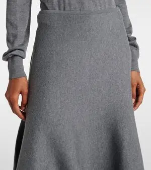 Khaite Odil Knitted Midi Skirt - Grey