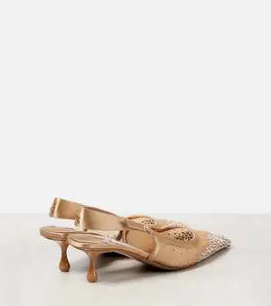 JIMMY CHOO Amel 50 Embellished Slingback Pumps