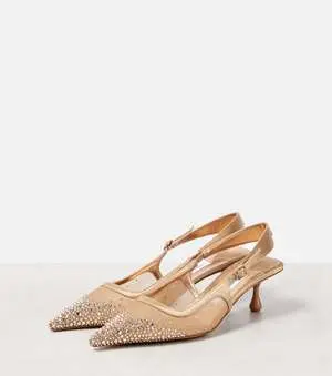 JIMMY CHOO Amel 50 Embellished Slingback Pumps
