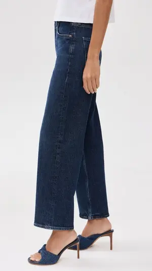 AGOLDE Ren High-rise Wide-leg Jeans - Echo