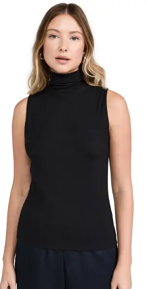 Black Sleeveless Turtleneck
