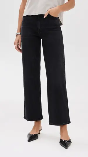 AGOLDE Ren High-rise Wide-leg Jeans - Hush
