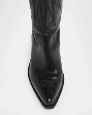 GOLDEN GOOSE Wish Star Francesca Knee High Cowboy Boots - Black