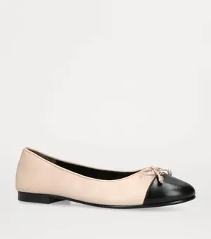 Tory Burch Leather Bow Ballet Flats