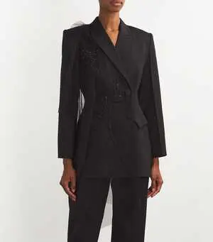 Huishan Zhang Embellished Atlas Blazer