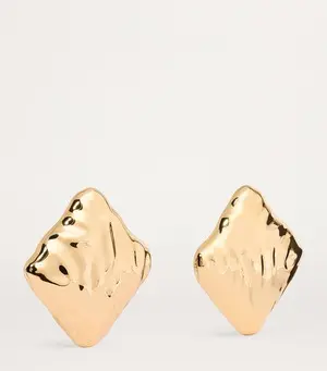 SELF-PORTRAIT Textured Square Earrings