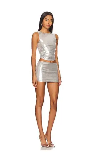 Superdown Zariah Metallic Skirt Set