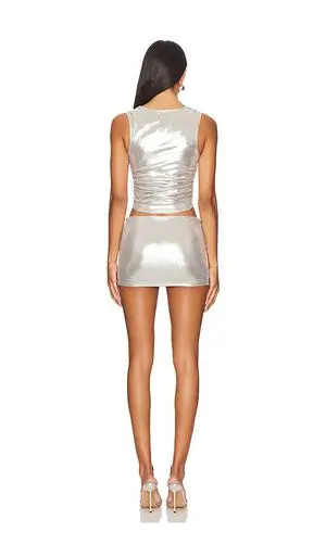Superdown Zariah Metallic Skirt Set