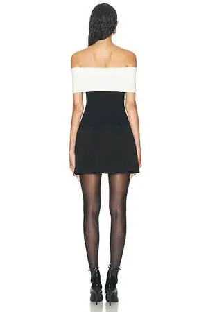 SELF-PORTRAIT Knit Bow Mini Dress