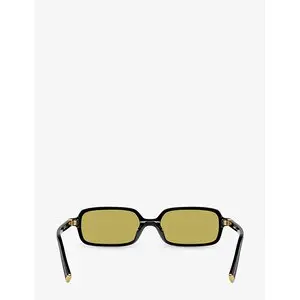 Miu Miu Mu 11zs Rectangle Sunglasses - Black