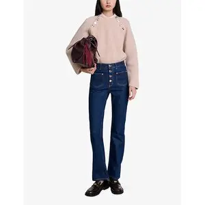 Maje High-rise Bootcut Denim Jeans
