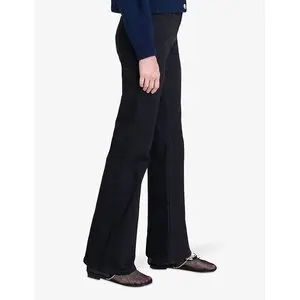 Maje Chain-embellished Flared Stretch-denim Jeans