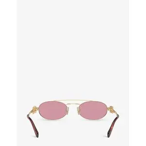 Miu Miu Mu 54zs Oval-frame Sunglasses - Gold