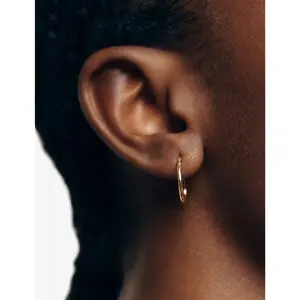 Monica Vinader 14ct Hoop Earrings - Yellow Gold