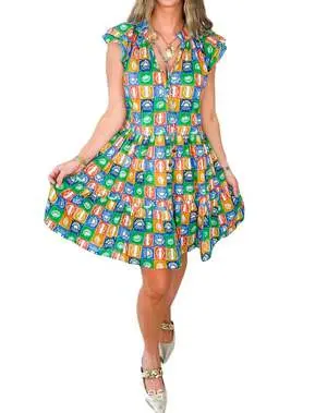 ANNA CATE Anna Cate Aimee Dress In Shell Stamp - Multi