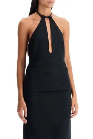Attico Halter Top With Open Back