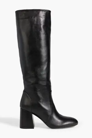STUART WEITZMAN Glossed-leather Knee Boots - Black