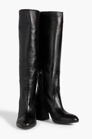 STUART WEITZMAN Glossed-leather Knee Boots - Black