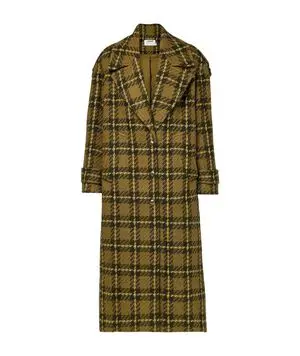 Zimmermann Checked Wool-tweed Coat - Mustard