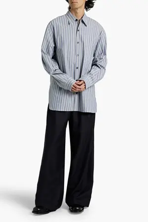 Dries Van Noten Wide-leg Herringbone Wool Pants