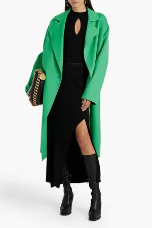 Stella McCartney Double-breasted Wool-felt Coat - Green