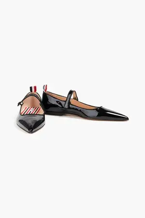 Thom Browne Patent-leather Point-toe Flats