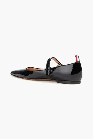 Thom Browne Patent-leather Point-toe Flats